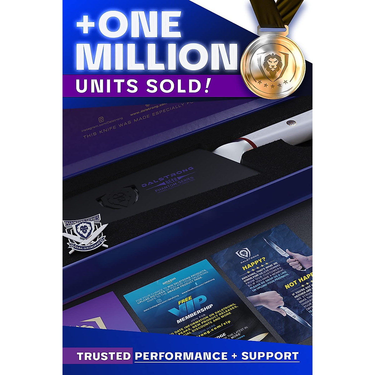 Dalstrong Chef Knife - 8 inch - Phantom Series - Japanese High-Carbon AUS8 Steel Kitchen Knife - White G10 Handle - Cooking Knife - w/Sheath