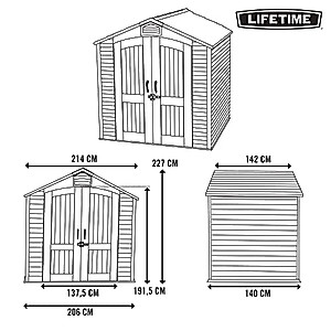 Lifetime 60057 Outdoor Storage Shed, 7 Feet by 4.5 Feet