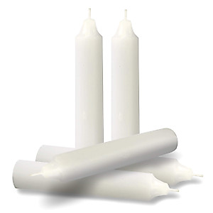 Emergency Candles - 24 Pack White Short Taper Candles - Unscented - Emergency Candles for Home and Emergency Kit
