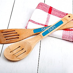 Lovable Labels Kosher Labels, 120 Pre-Printed Meat, Dairy and Pareve Kosher Stickers, Microwave, Freezer and Dishwasher Safe, Color Coded Kitchen Stickers for Kosher Kitchen. (Blue/Red/Green)