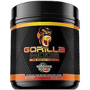 Gorilla Mode Pre Workout - Massive Pumps · Laser Focus · Energy · Power - L-Citrulline, Creatine, GlycerPump™, L-Tyrosine, Agmatine, Kanna, N-Phenethyl Dimethylamine Citrate - 590 Grams (Watermelon)