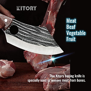 Kitory Meat Cleaver 6.5" - Small Cleaver Kitchen Knife, Forged 9CrMoV18 High Carbon Steel, Nature Wood Handle, 2023 Gifts For Women and Men
