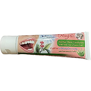 New Extra White Isme Rasyan Herbal Clove Toothpaste with Aloe Vera & Guava Leaf (100 g.)