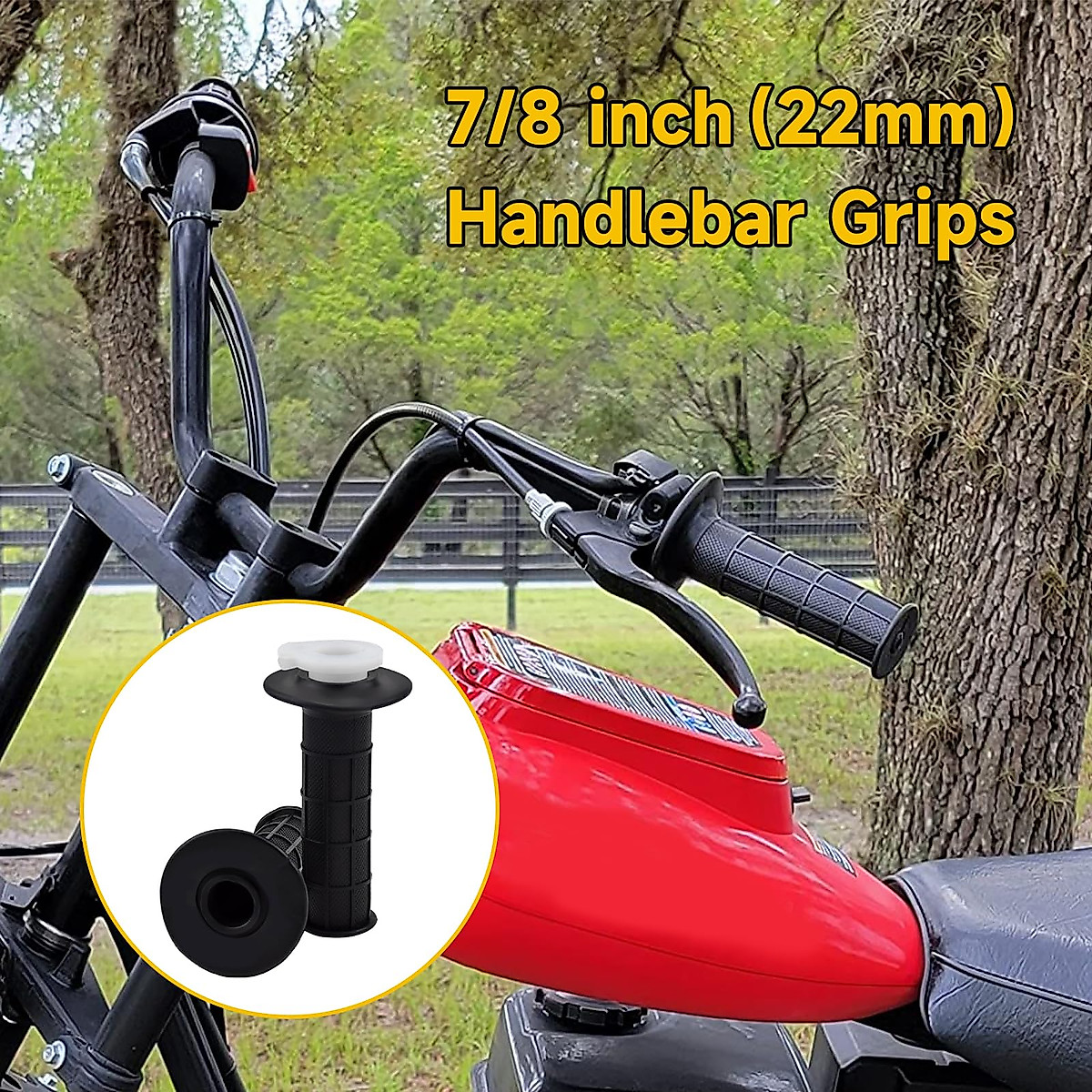 22mm Throttle handle Grips for CT200U Trail200 Trail Mini Bike 196cc Mini Scooter Motovox MBX10 MVX70 MVX125 97cc 2.8hp Mini Baja Doodlebug Doodle Bug Db30 Dirt Pit Mini Bike