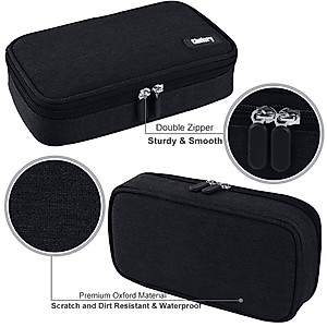 Chelory Big Capacity Pencil Case Large Pencil Bag Pouch Portable Pen Pencil Marker Cases Holder Multi Functional Office Stationery Storage Organizer Supplies Makeup Bag Men Women, Black