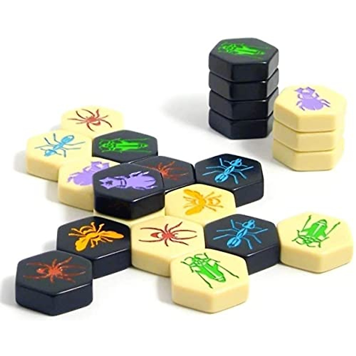 Smart Zone Games Hive Pocket Portable Strategic Board Game for 2 Players – Includes Ladybug & Mosquito Expansions – Compact Travel Version of The Award-Winning Hive Game