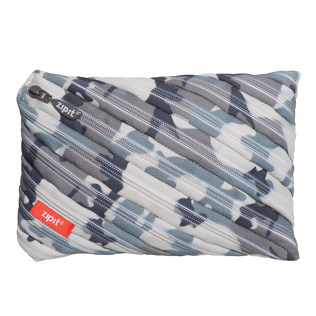 ZIPIT Camo Big Pencil Case, Grey Camouflage