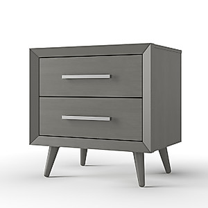Child Craft Cranbrook 2 Drawer Nightstand for Nursery or Bedroom, Large Storage Drawers, Made of Sturdy Pinewood, Non-Toxic, Baby Safe Finish (Lunar Gray)