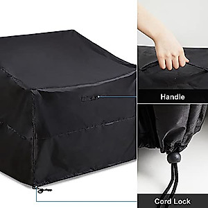 ALSTER Outdoor Chair Covers, Patio Chair Covers(35" L x 40" W x 33" H), Durable and Waterproof Black Covers for Lounge Deep Seat, Rain Snow Dust Wind-Proof