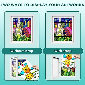 Rexllon Kids Art Frames, 8.5x11 or A4 Front Opening Kids Artwork Frames Changeable, Artwork Display Storage Frame for Wall, With Mat and HD Glass, For Kids Artwork,Photos,Crafts,Drawing(White,1 Pack)