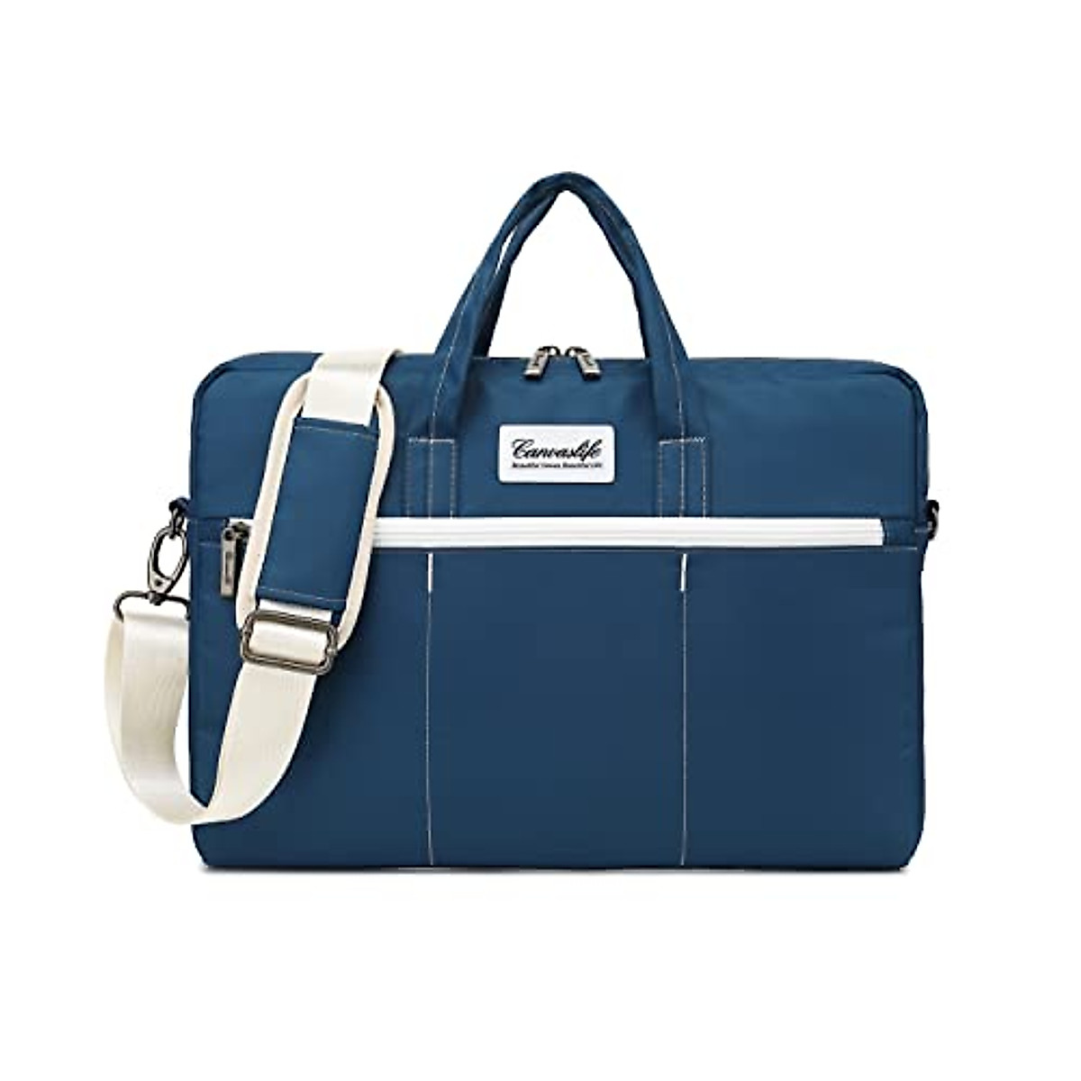 canvaslife Pattern 15 inch Canvas Waterproof Laptop Shoulder Messenger Bag for 14 inch to15.6 inch Laptop 15 Laptop Case (blue)