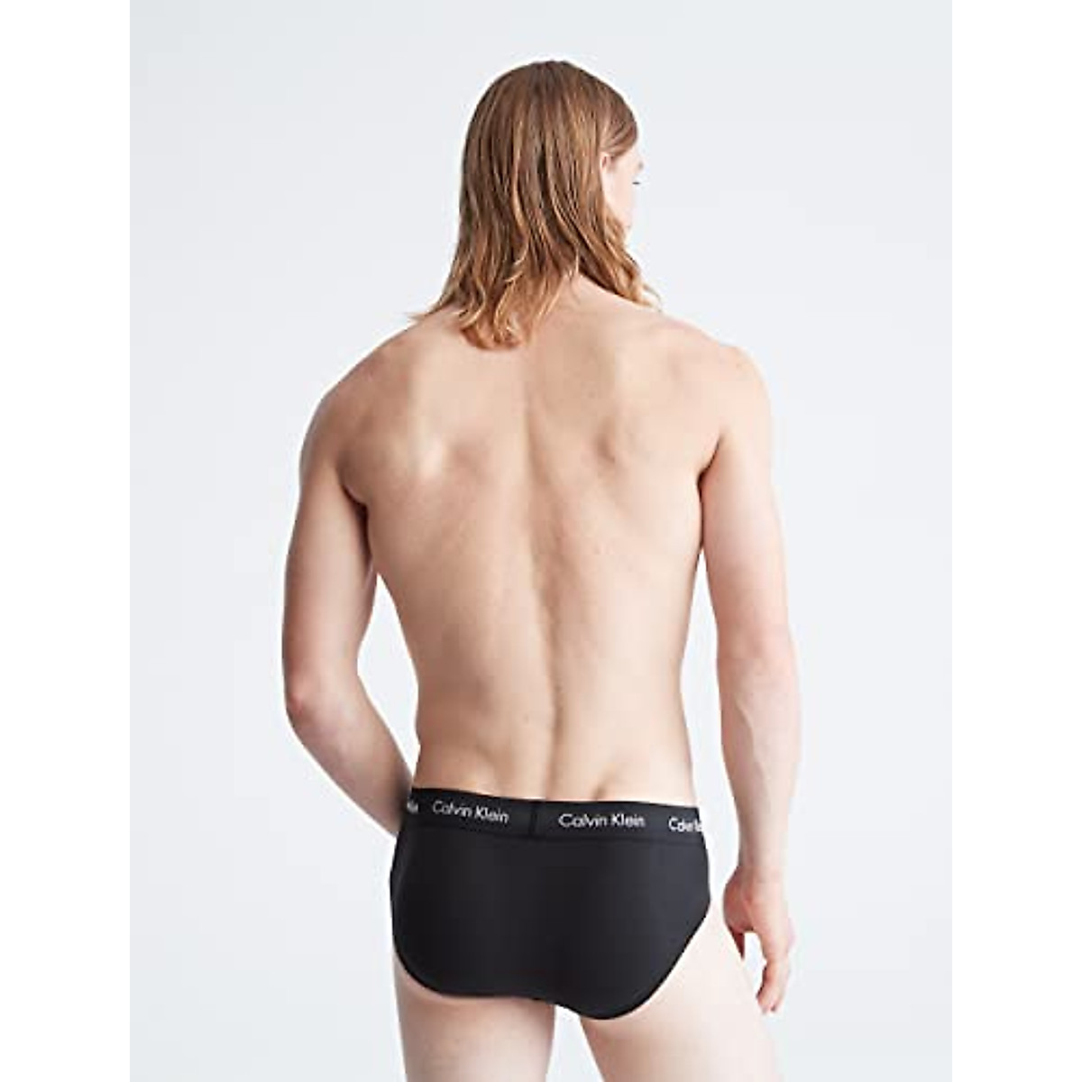 Calvin Klein Men's Cotton Stretch 7-Pack Hip Brief, 3 Black, 2 Grey Heather, 2 White, Medium