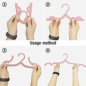12 Pieces Folding Travel Hangers, Folding Travel Hangers, Folding Hangers Lightweight Travel Accessories Folding Drying Racks for Family Outdoor Travel (4 Colors) (Hanger)