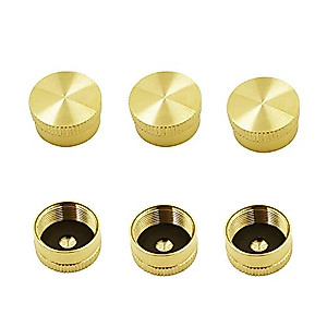 MENSI 6 PCS Solid Brass 1LB Propane Gas Bottle Thread Protection Cap, 1 Pound Green Cylinder Dust Thread Cap