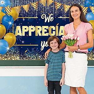 Thank You Banner We Appreciate You Banner Employee Appreciation Banner Decorations Teacher Volunteer Staff Pastor Graduation Nurses Gifts Thank You for All You Do Celebration Party Backdrop, 6 x 4 ft