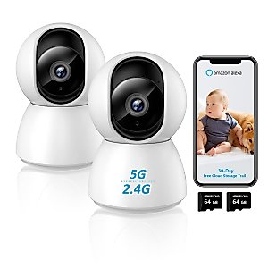 2k 5GHz & 2.4GHz Security Camera Indoor Wireless Compatible with Alexa & Google Home pet Dog Home Baby Camera with Phone app Baby Monitor WiFi Smartphone