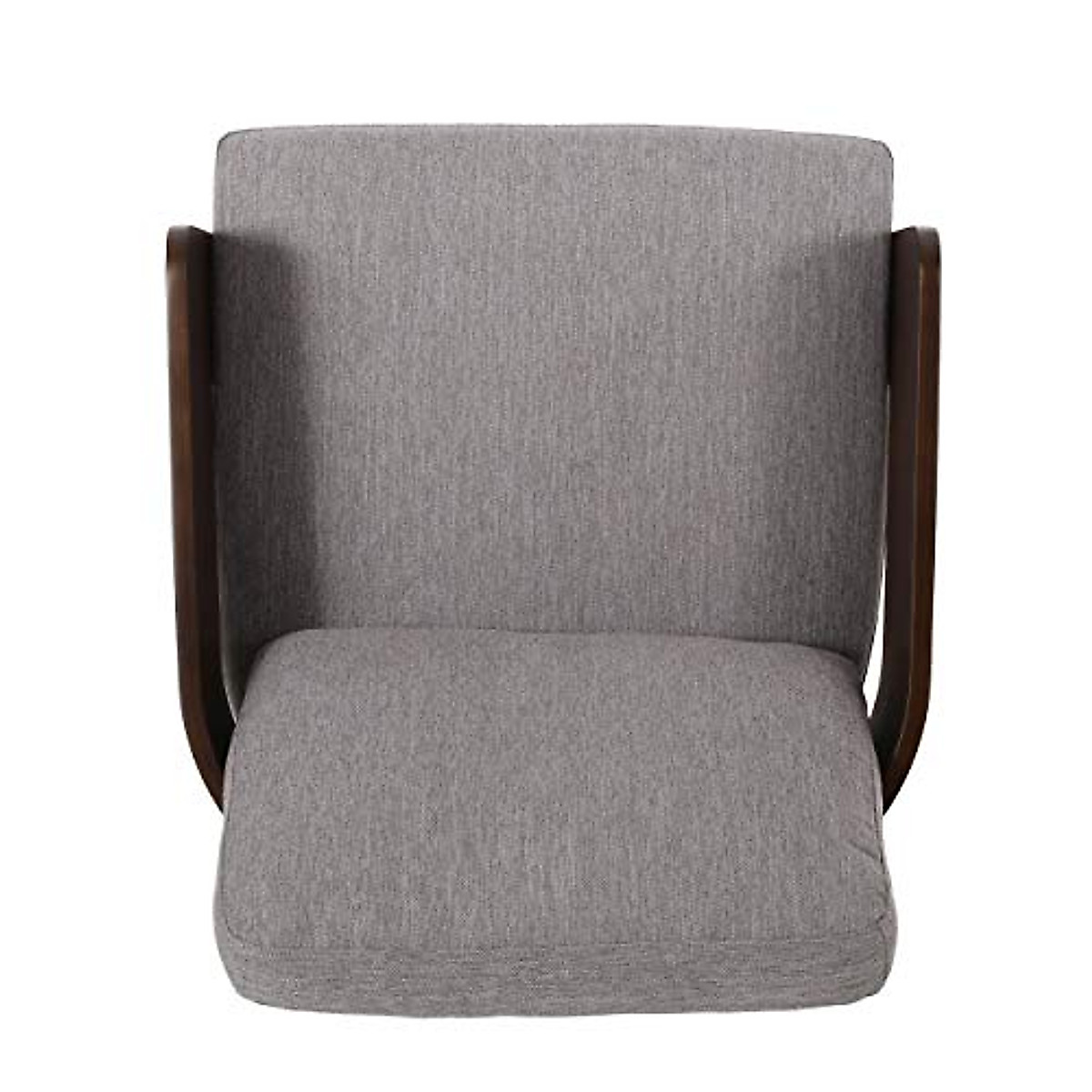 Christopher Knight Home Sheila Mid-Century Modern Fabric Bentwood Accent Chair, Gray + Dark Brown