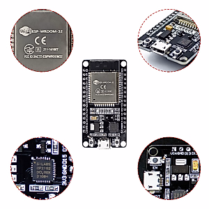Hosyond 2Pack ESP-WROOM-32 ESP32 Development Board WiFi + Bluetooth CP2102 Dual Core 2.4Ghz Microcontroller Compatible with Arduino