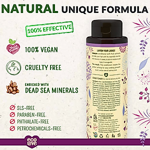 ecoLove - Natural Conditioner for Dry Damaged Hair and Color Treated Hair - With Natural Lavender Extract - No SLS or Parabens - Vegan and Cruelty-Free, 17.6 oz.