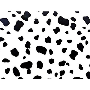 AMORNPHAN Set of 3 Black and White Animal Printed TC Cotton Fabric Leopard Zebra Cow Fat Quarters for DIY Sewing Crafts 18" x 22"