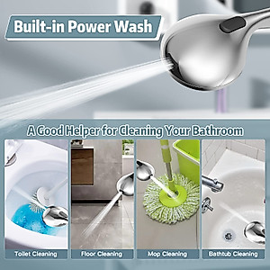 JDO Shower Head with Handheld, High Pressure Handheld Shower Head 8 Settings, Detachable Shower Head Set with Stainless Steel Hose and Shower Bracket (Chrome)