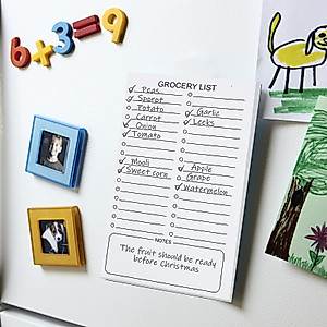 Magnetic Notepads for Refrigerator，50 Sheets 4.5x7.5 Inches Fridge Notepad with Magnet Shopping List Menu Planner Grocery List for Fridge