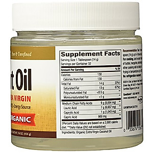 Natures Way Coconut Oil, Extra Virgin, Organic, 16 Ounces Each (Pack of 2)