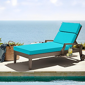 idee-home Chaise Lounge Cushions Outdoor, Lounge Chair Cushions for Outdoor Furniture Thick Comfortable Water Resistant Lounge Patio Replacement Cushion 72in.L x 21in.W x 3in.T