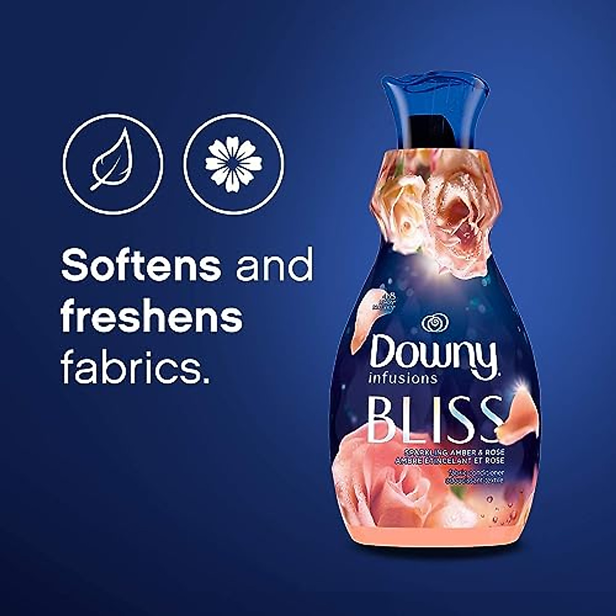 Downy Infusions Laundry Fabric Softener Liquid, Bliss, Sparkling Amber & Rose, 101 Fl Oz