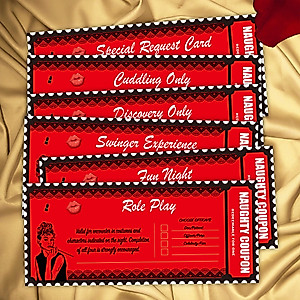 Juccybe Love Naughty Coupons, 20 Pack, Red Lip, Unisex-Adults, Multicolor, Occasions like Valentine's Day, Wedding, Christmas