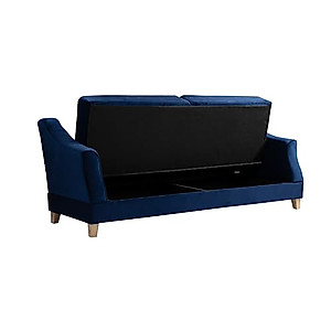 Serta Sophie Navy Velvet Convertible Sofa