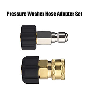M MINGLE Short High Pressure Washer Gun for Hot and Cold Water, Pressure Washer Hose Adapter Set, 5000 PSI