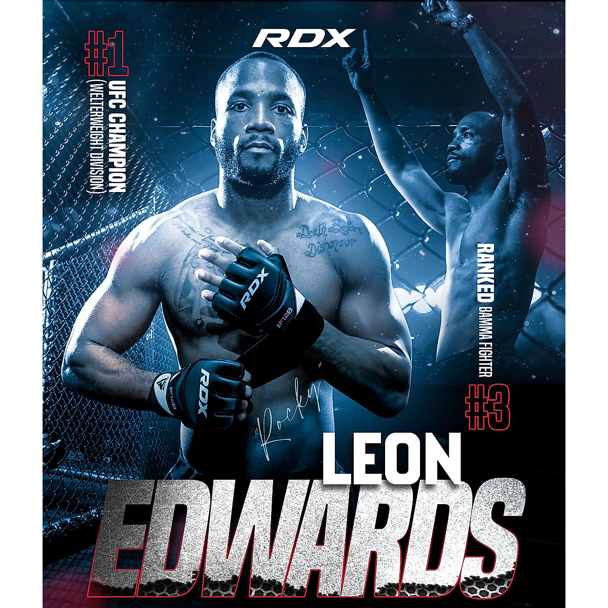 RDX MMA Gloves Grappling Sparring, Maya Hide Leather, Boxing Gloves Men Women Muay Thai Martial Arts Training, Half Finger Adjustable Mitts Wrist Support kickboxing Cage Fighting Punching Bag Workout