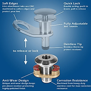 DearChan 3/8'' Quick Release Boat Fender Receiver Marine Stainless Steel Quick-Release Boat Fender Receiver Lock