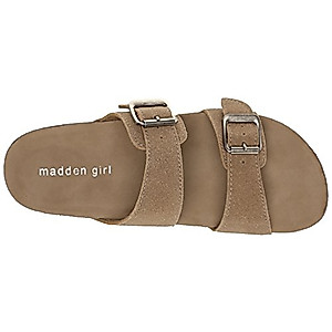 Madden Girl Women's Brando Slide Sandal, Taupe Fabric, 7.5
