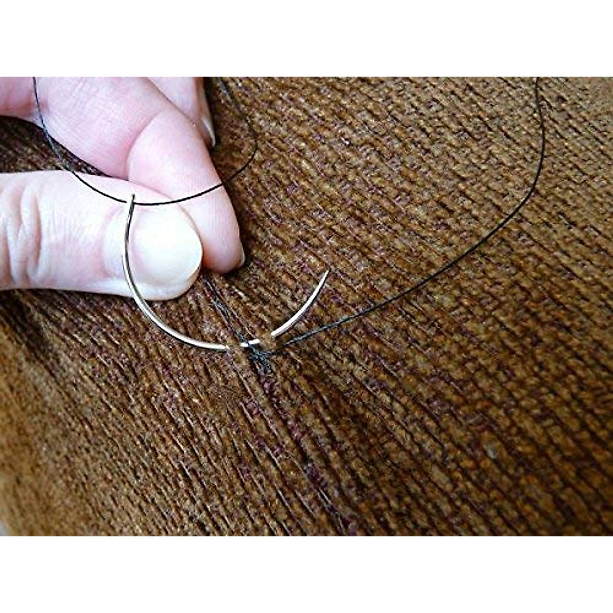 Upholstery Repair Kit with 2 Spools (1 White & 1 Black Spool) and 7 Different Sized Needles | Leather Repair Kit, Furniture, Clothes, Car, Fabric, Couch, Vinyl, Boat, Seat, Carpet, Shoe | Patch Fabric