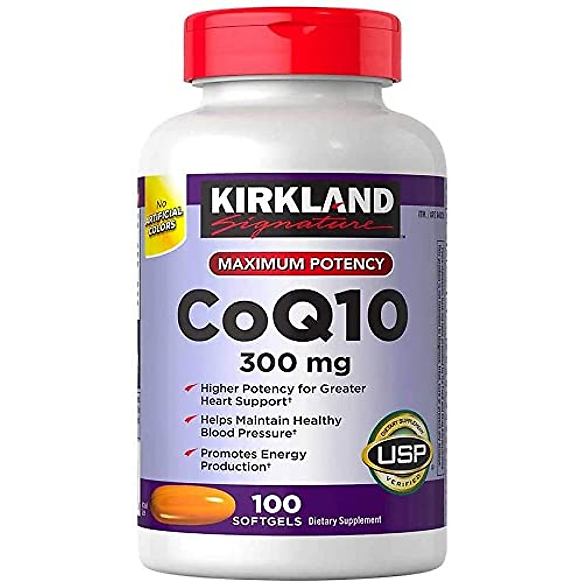 Kirkland Signature Coq10 300mg 100 Softgels-Supplementing with CoQ10 Supports Heart and Antioxidant Health and May Help Support Healthy Aging