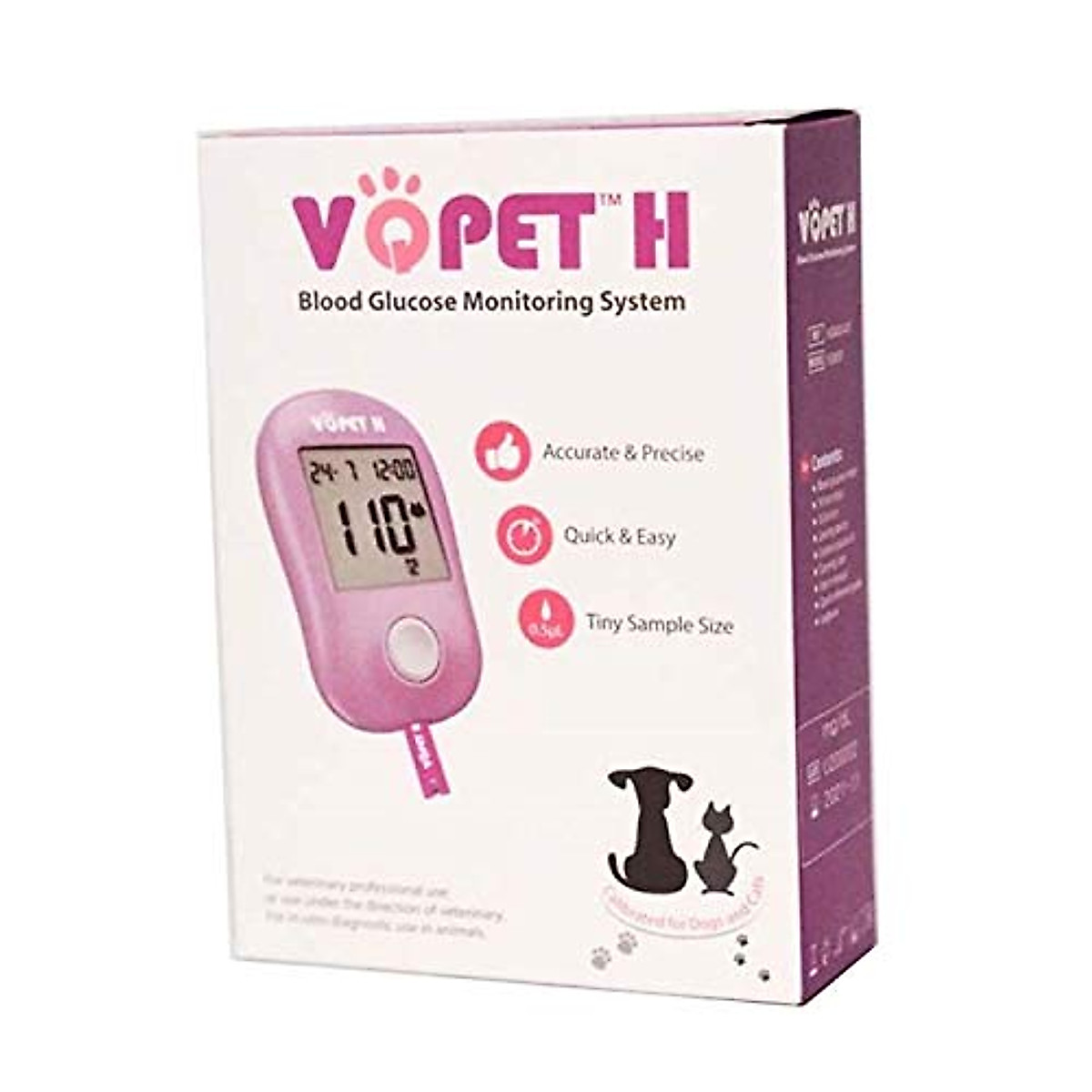VQPET H Veterinary Blood Glucose Monitoring System for Pet Use Starter KIT
