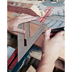 Rafter Square 2 Packs 7 Inch Carpentry Tools Aluminum Alloy Die-Casting Carpenter Square