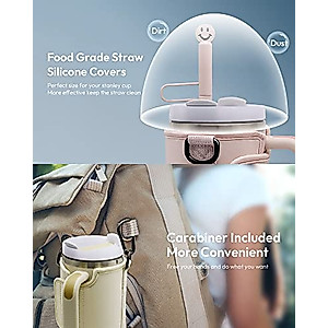 BILTRTE Water Bottle Carrier Bag Compatible with Stanley 40oz Tumbler with Handle, Water Bottle Holder with Adjustable Shoulder Strap for Hiking Travelling Camping (Cream, 40oz)