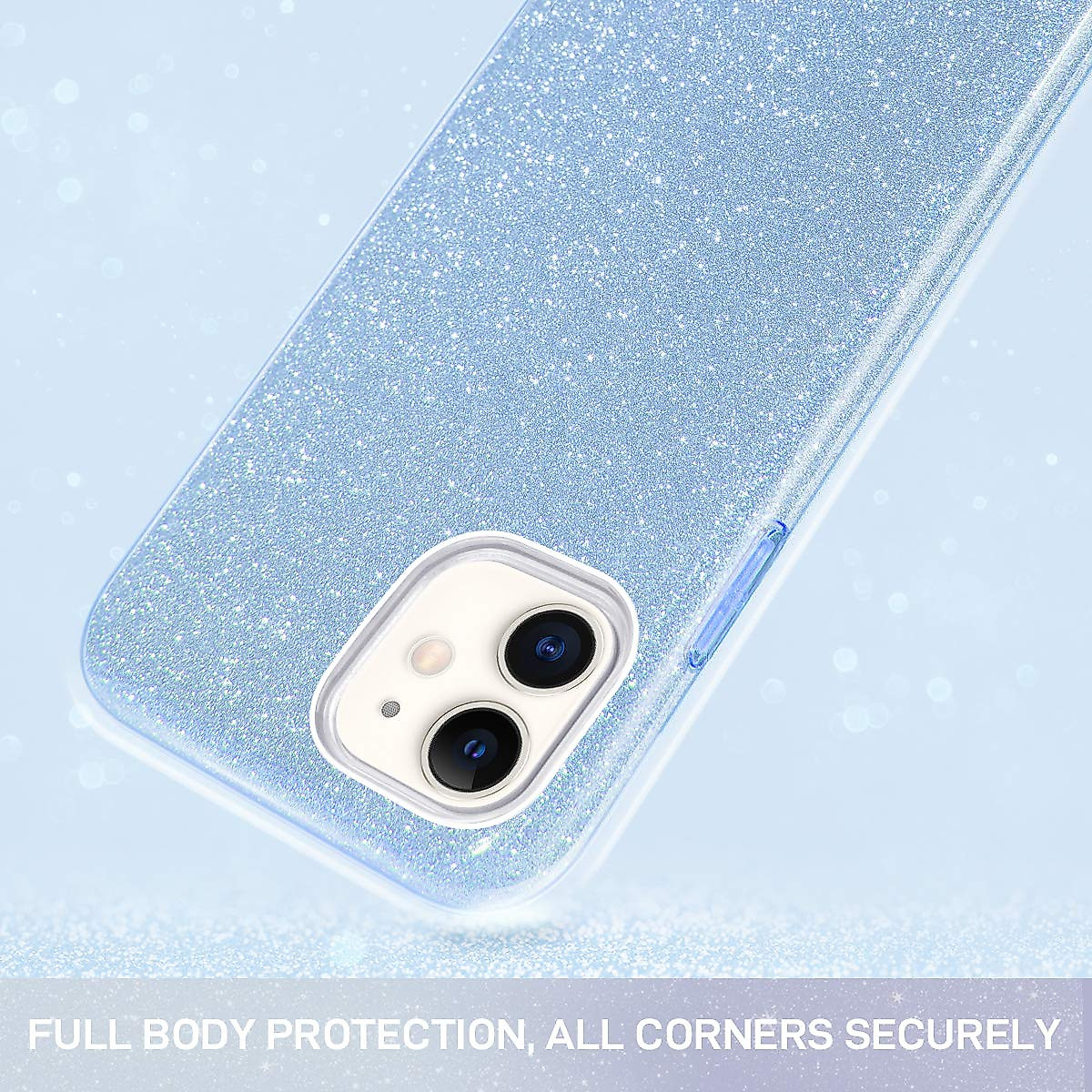 MILPROX Case Compatible for iPhone 11, Bling Sparkly Glitter Luxury Shiny Sparker Shell, Protective 3 Layer Hybrid Anti-Slick Slim Soft Cover for iPhone 11 6.1 inch (2019)-Blue
