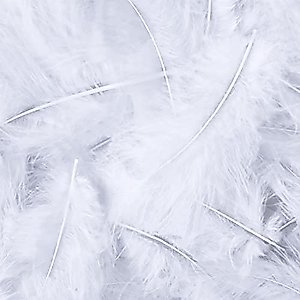 Turkey Marabou Feathers for Crafts Dreamcatcher Fringe Trim Colored Feathers（100pcs White）