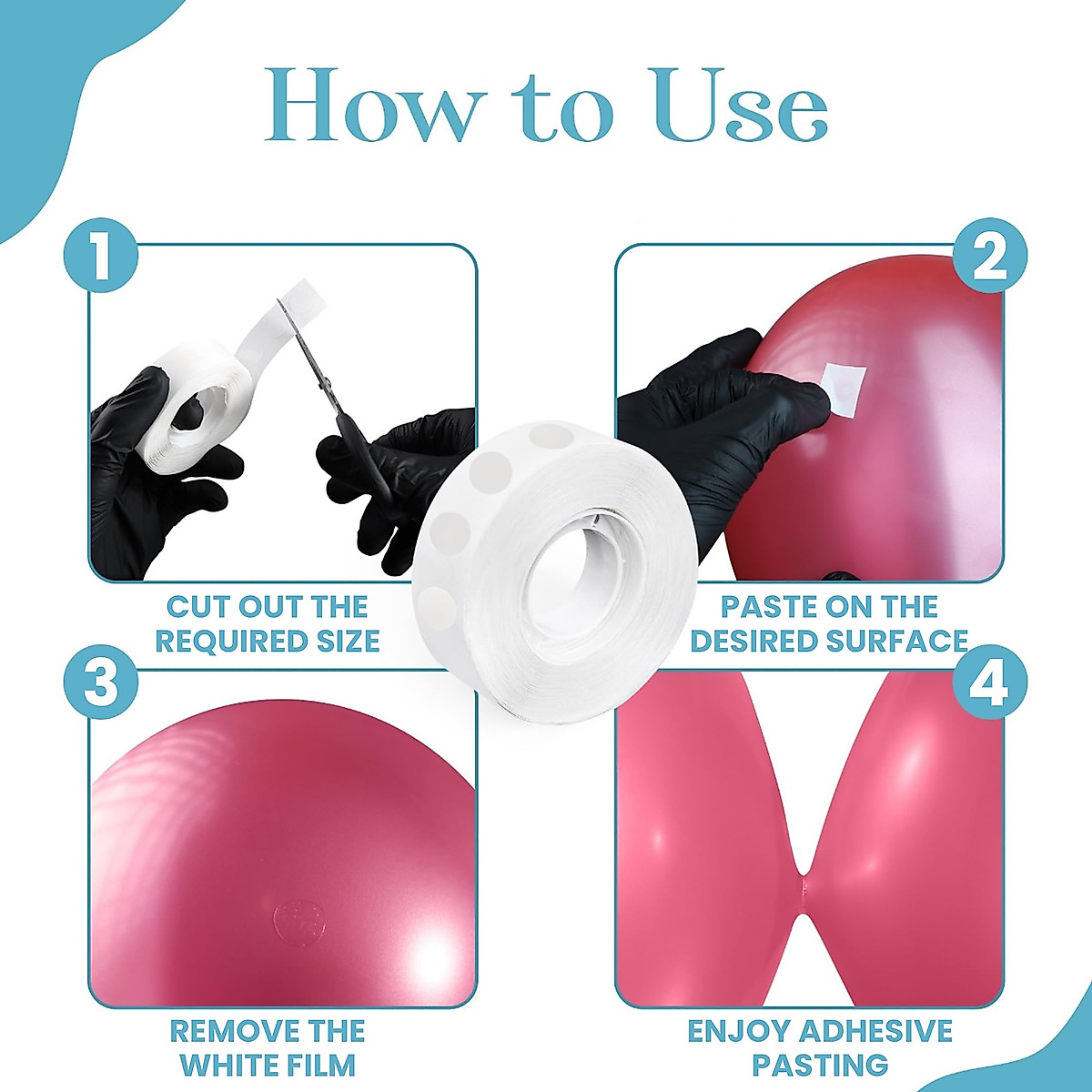 IDOTIFIX Balloon Glue Points Dots Double Sided 1000 Pcs, Balloon Tape for Arch, Wedding Decoration, Birthday Celebration and Home Made Crafts for Christmas Decorations