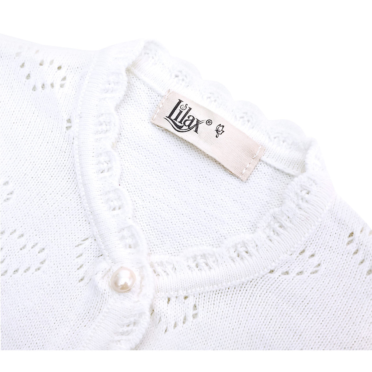 Lilax Baby Girls' Little Hearts Knit Cardigan Sweater 12M White