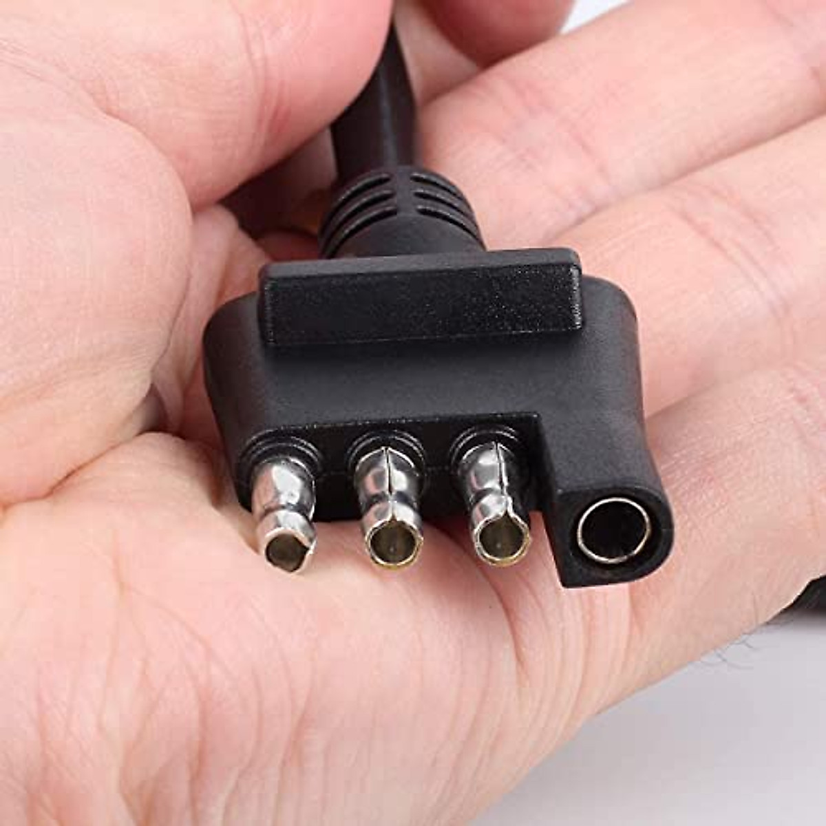 WOFTD 4-Way Trailer Wiring Harness with 9 ft Wires 4-Pin Trailer Wiring Jacketed Cable 4 Flat Trailer Wire Extension Connector - 9 ft