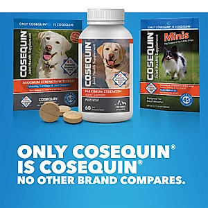 Nutramax Cosequin Maximum Strength Joint Health Supplement for Dogs - With Glucosamine, Chondroitin, and MSM, 2 Pack, 264 Total Chewable Tablets