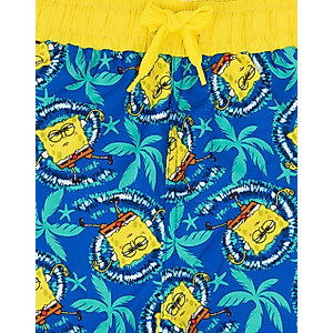 SpongeBob SquarePants Swim Shorts Boys Blue Yellow Swimming Trunks 5-6 Years
