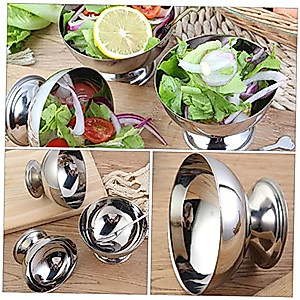 RUNROTOO 1Pc stainless steel dessert cup appetizer plates tiramisu appetizer cup condiment containers footed dessert bowl dessert dish serving dishes sushi dipping bowl Glass big bowl