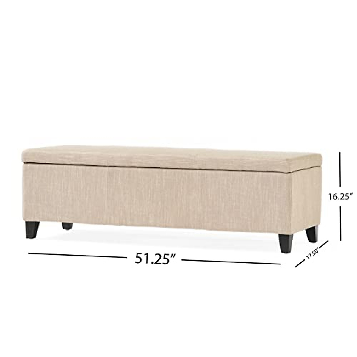 Christopher Knight Home Glouser Fabric Storage Ottoman, Sand