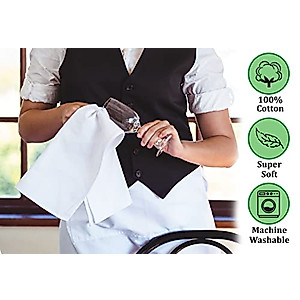 RUVANTI Flour Sack Towels 6 Pack 28"x28", Ring Spun 100% Cotton Flour Sack Dish Towels, Machine Washable, Absorbent Tea Towels - Flour Sack Kitchen Towels for Drying & Cleaning - White